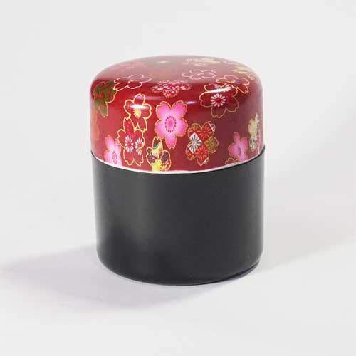 Lacquered Red Petal Sakura Tea Canister | Mimoto Japanese Design/Home ...